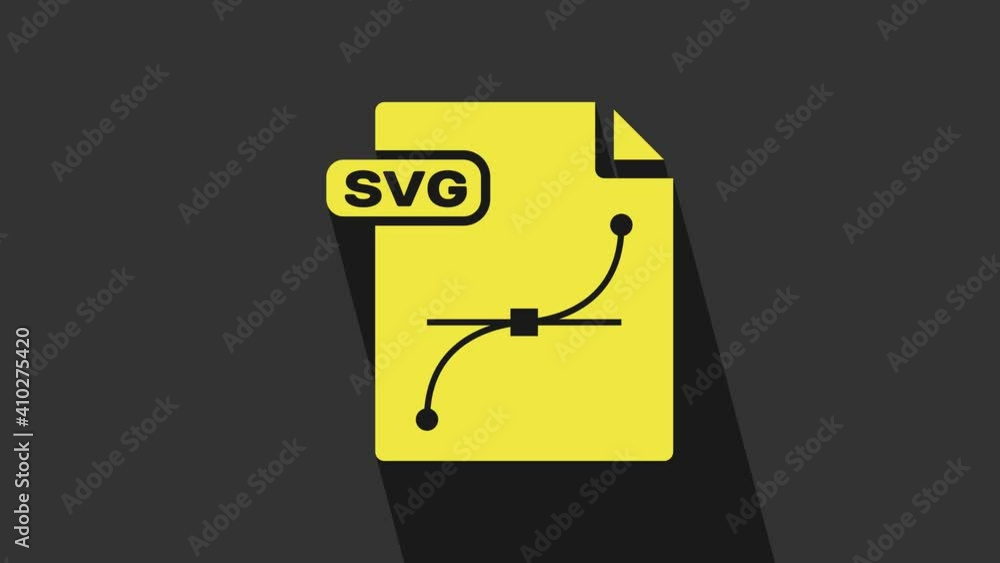 Vidéo Stock Yellow SVG file document. Download svg button icon isolated ...