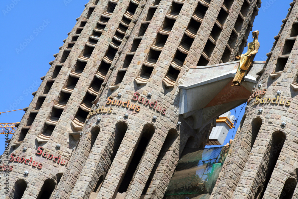 Sagrada Familia architecture detail in Barcelona, Spain. Impressive ...