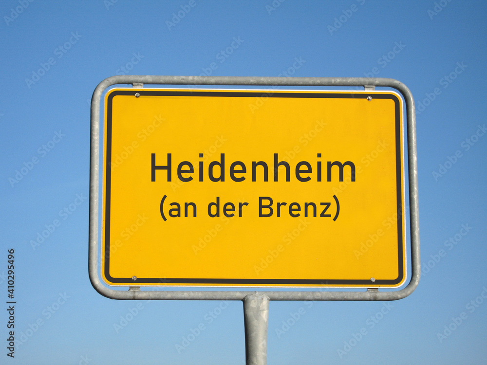 Ortsschild Heidenheim (an der Brenz) Stock Photo | Adobe Stock