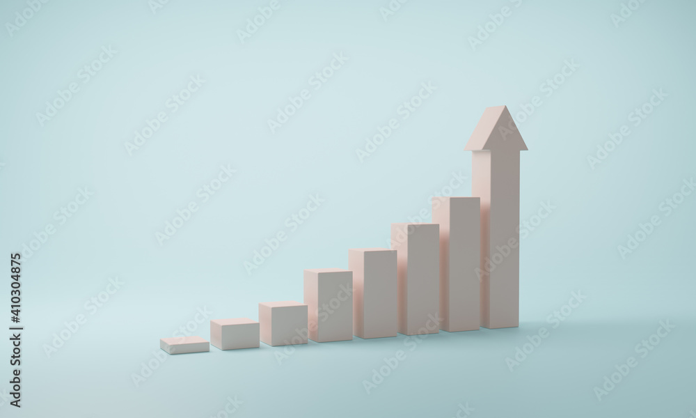 Graph stair step to success. 3d illustration. Stock Illustration ...