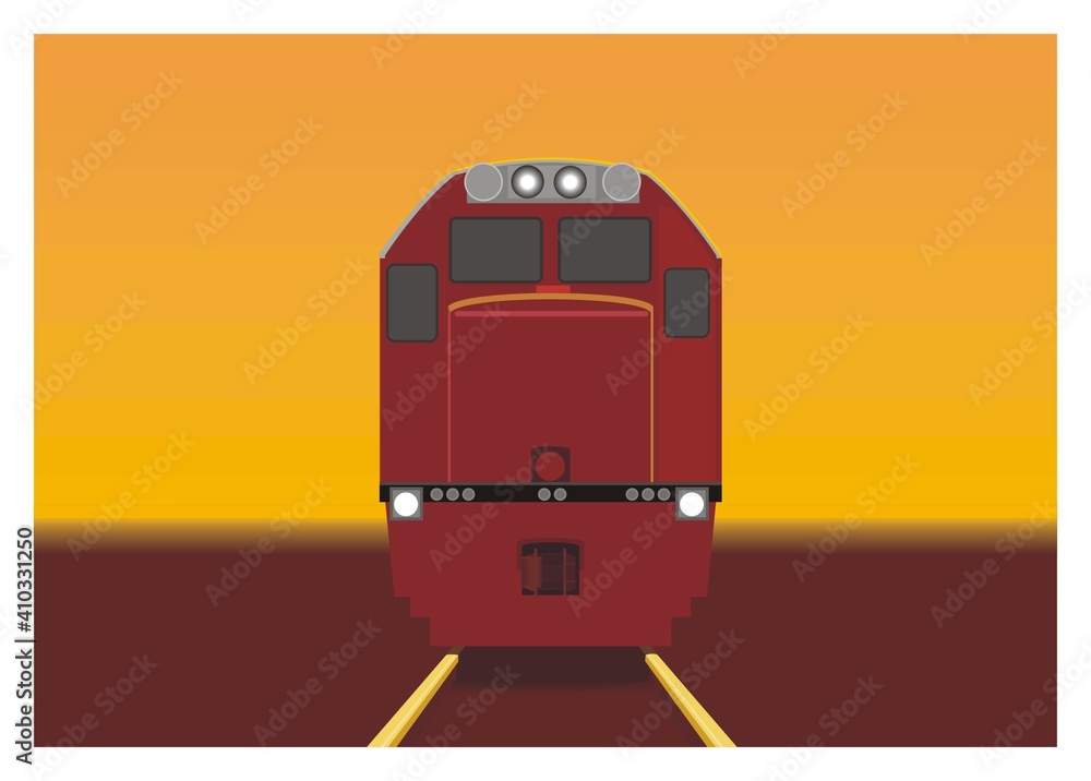 Short hood electric diesel locomotive. Stock Vector | Adobe Stock