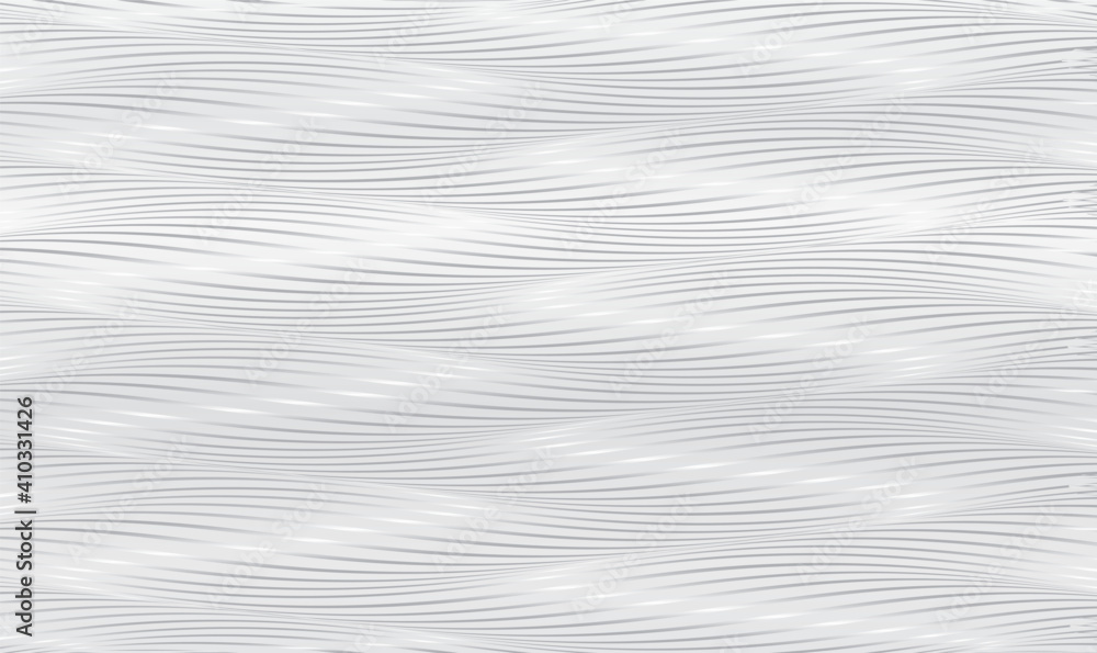 Geometric waves seamless pattern. Marine background with waves. Silver ...