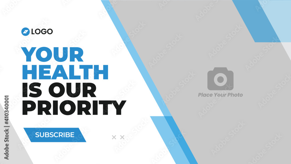 Medical healthcare video thumbnail and editable web banner for hospital ...