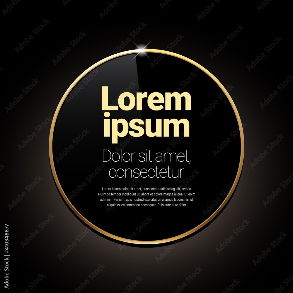 Shiny glossy golden metallic 3d speech bubble. For special inscriptions ...