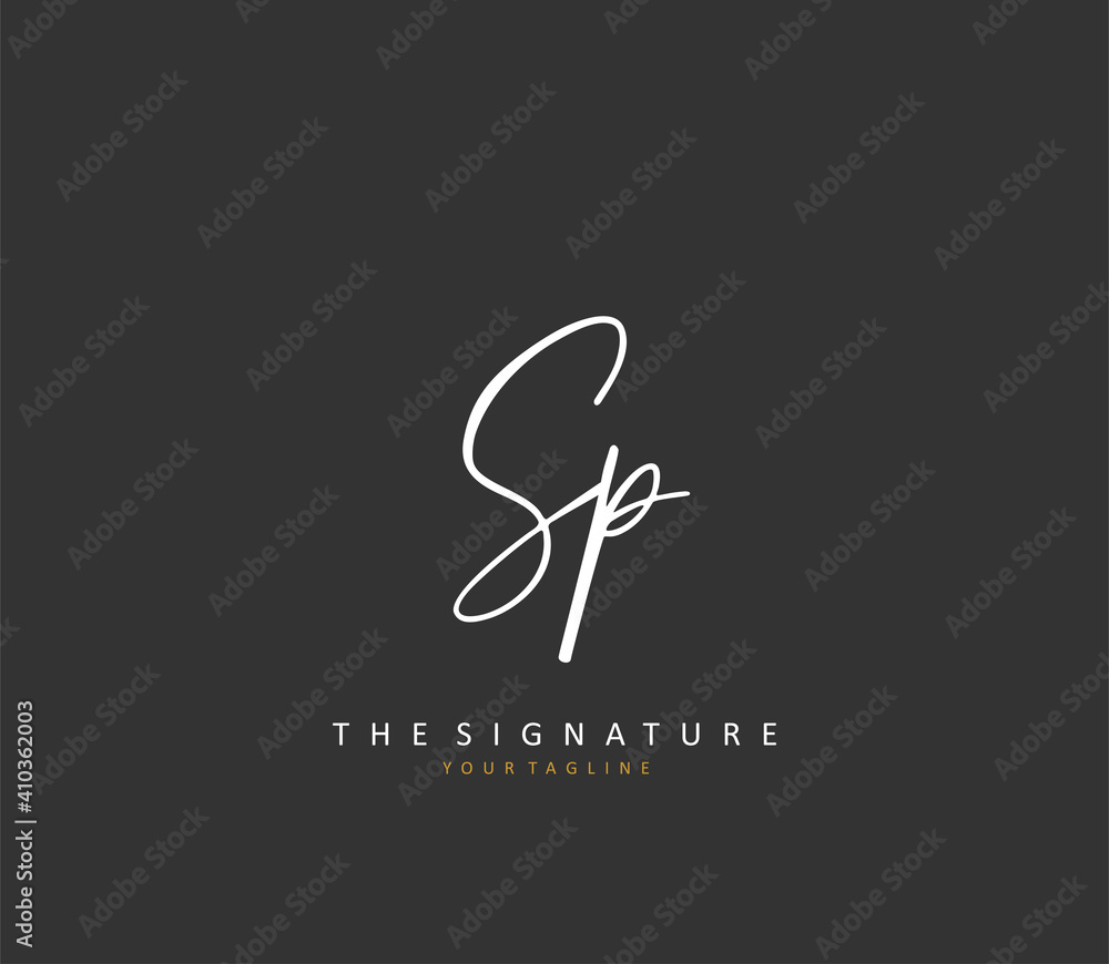 SP Initial letter handwriting and signature logo. A concept handwriting ...