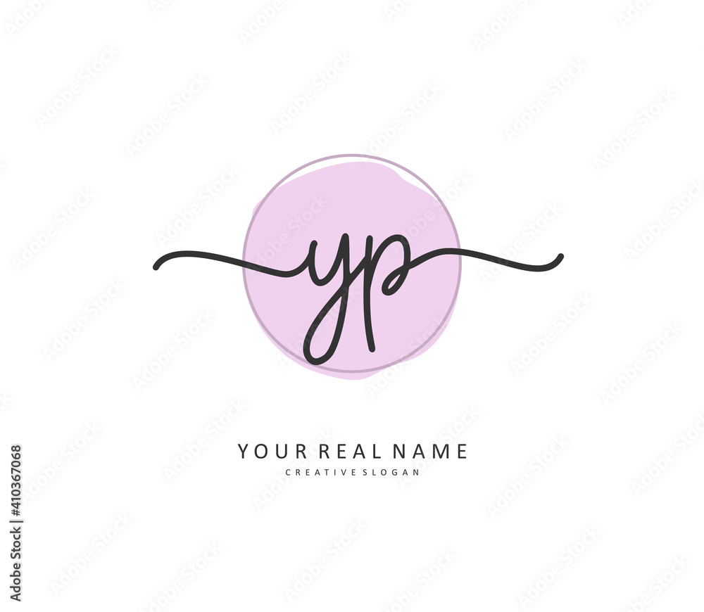 YP Initial letter handwriting and signature logo. A concept handwriting ...