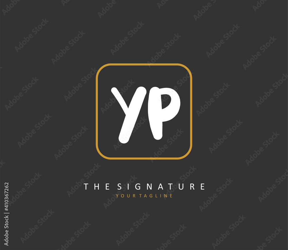 YP Initial letter handwriting and signature logo. A concept handwriting ...