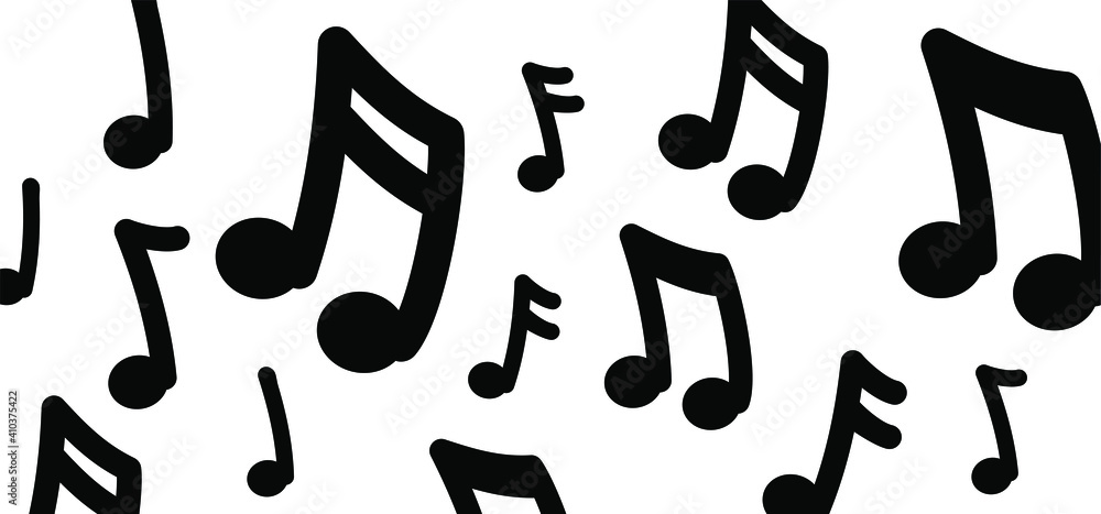 Musical notes stave line pattern symbols icon for staff and music note ...