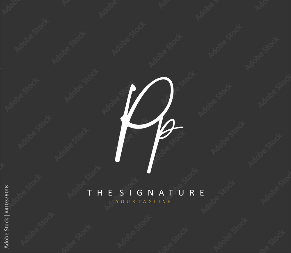 PP Initial letter handwriting and signature logo. A concept handwriting ...