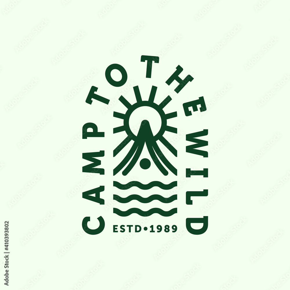 Camping Logo Vector Illustration Design. Outdoor Camp or Summer Camp ...