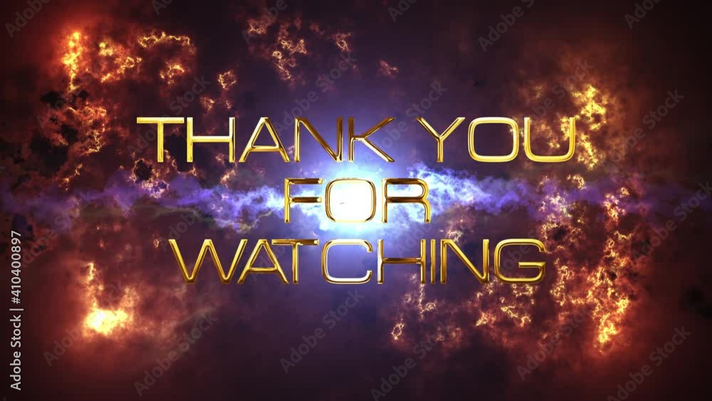 Thank You For Watching cinematic trailer loop with optical flares light ...