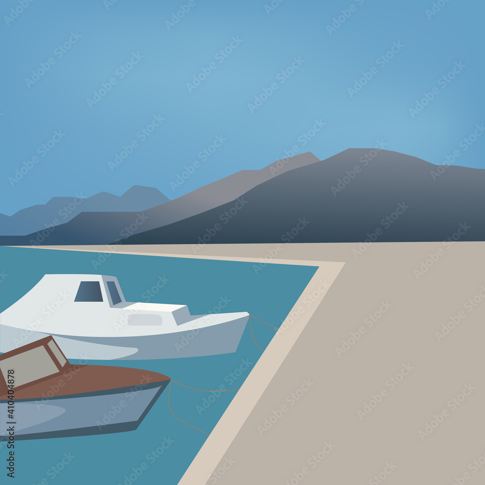 Port. Welcome. Vector illustration Stock Vector | Adobe Stock