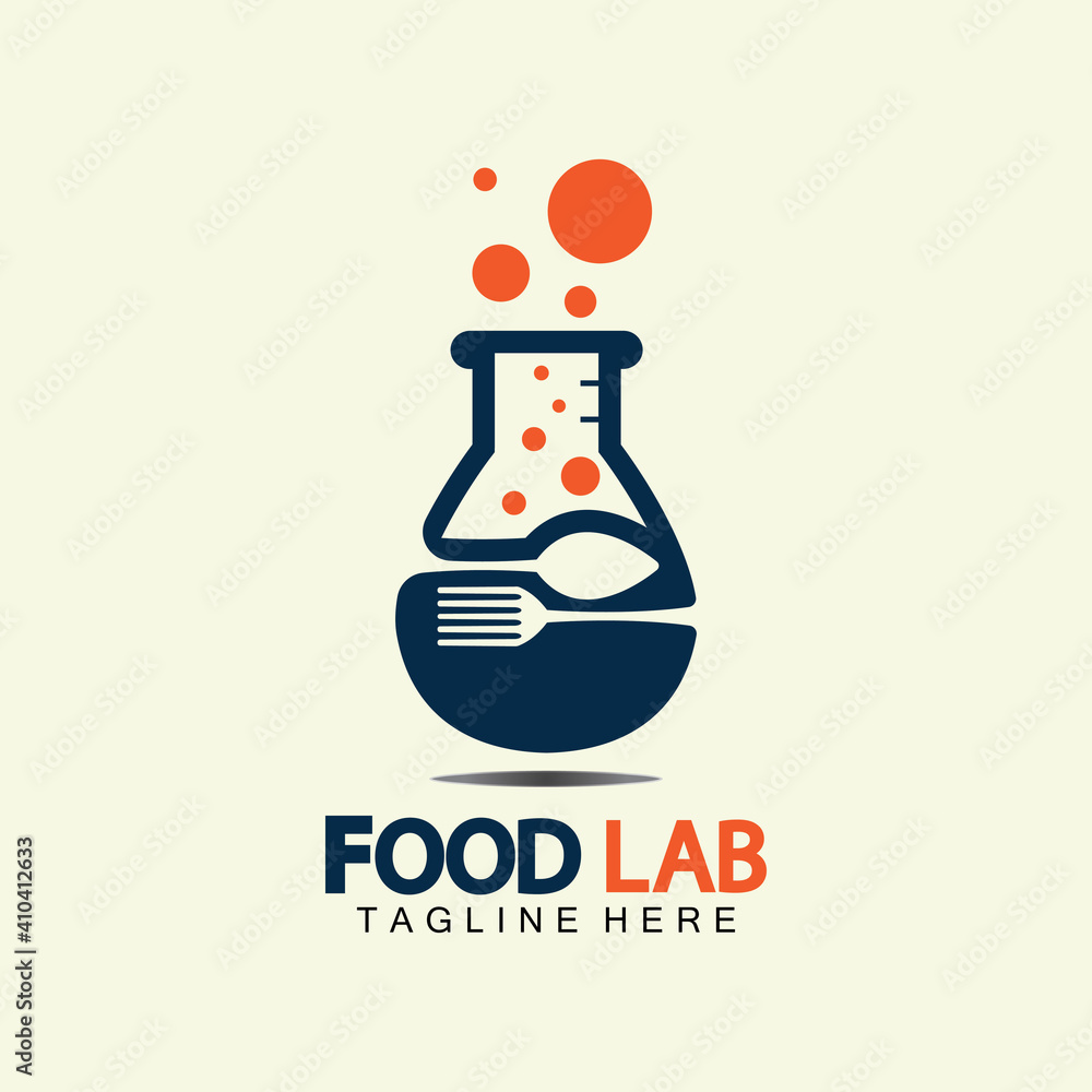 Food Lab logo vector icon illustration design template. lab logo.Lab ...