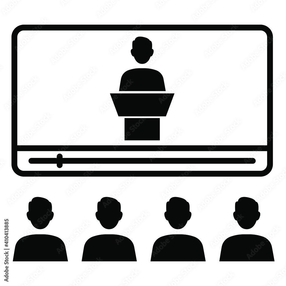Online training icon vector. Webinar illustration sign. online learning ...