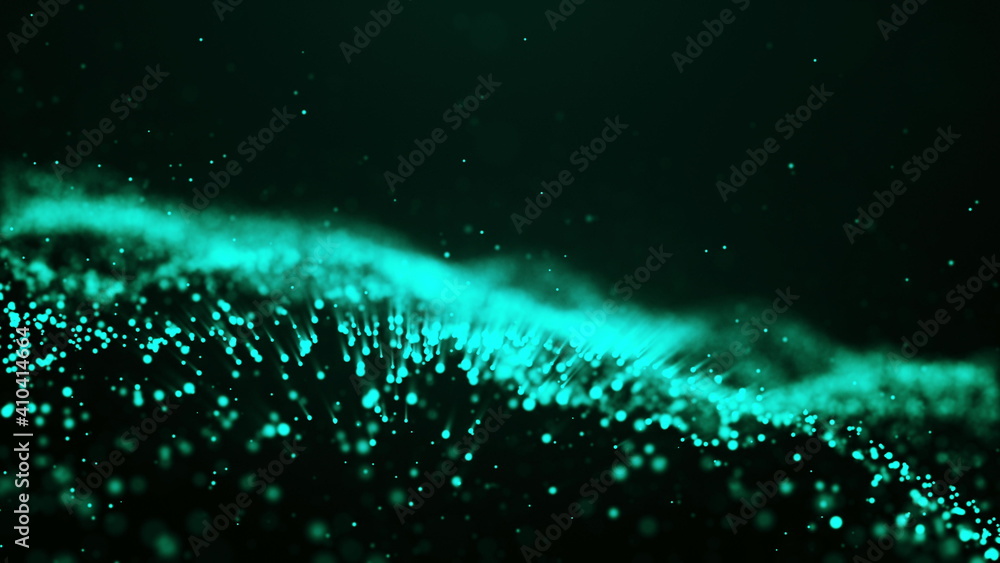 Abstract Digital wave background dark blue 3d rendering animation ...