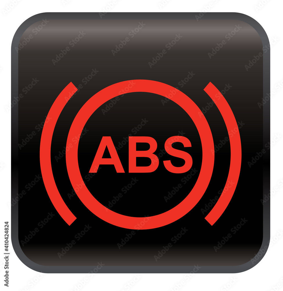 ABS car warning light symbol Stock Illustration | Adobe Stock