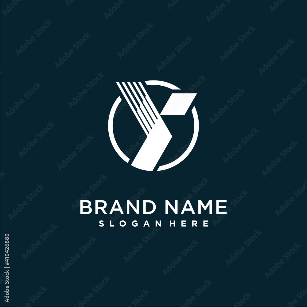 Letter logo with initial Y for company or person, cool modern concept ...