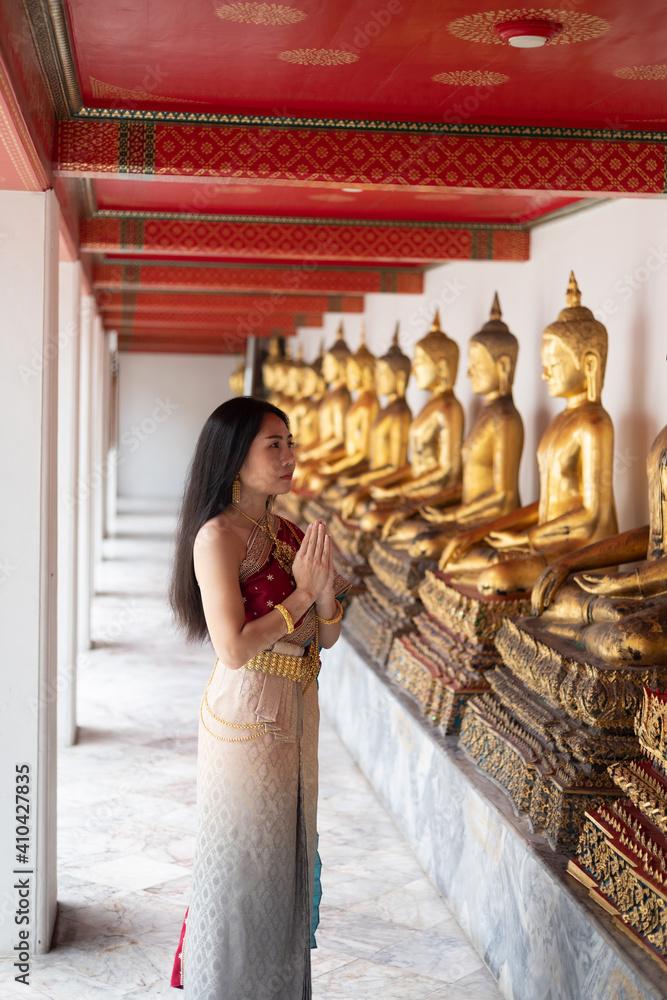 Beautiful woman in traditional dress costume Stock Photo | Adobe Stock
