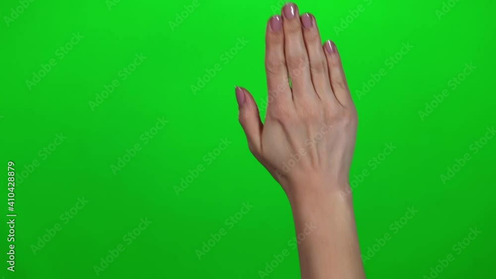 Set of 5 different full hand cleaning screen window gestures on ...