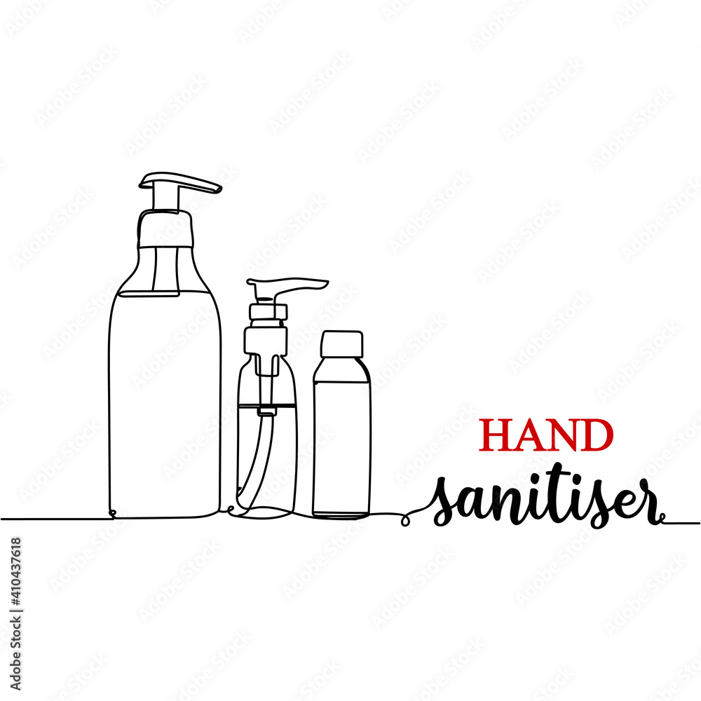 Continuous one line drawing silhouette and lettering of a hand ...
