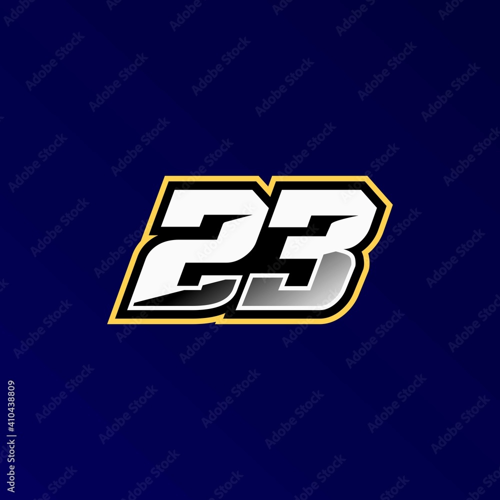 Design number 23 racing logo vector Stock Vector | Adobe Stock