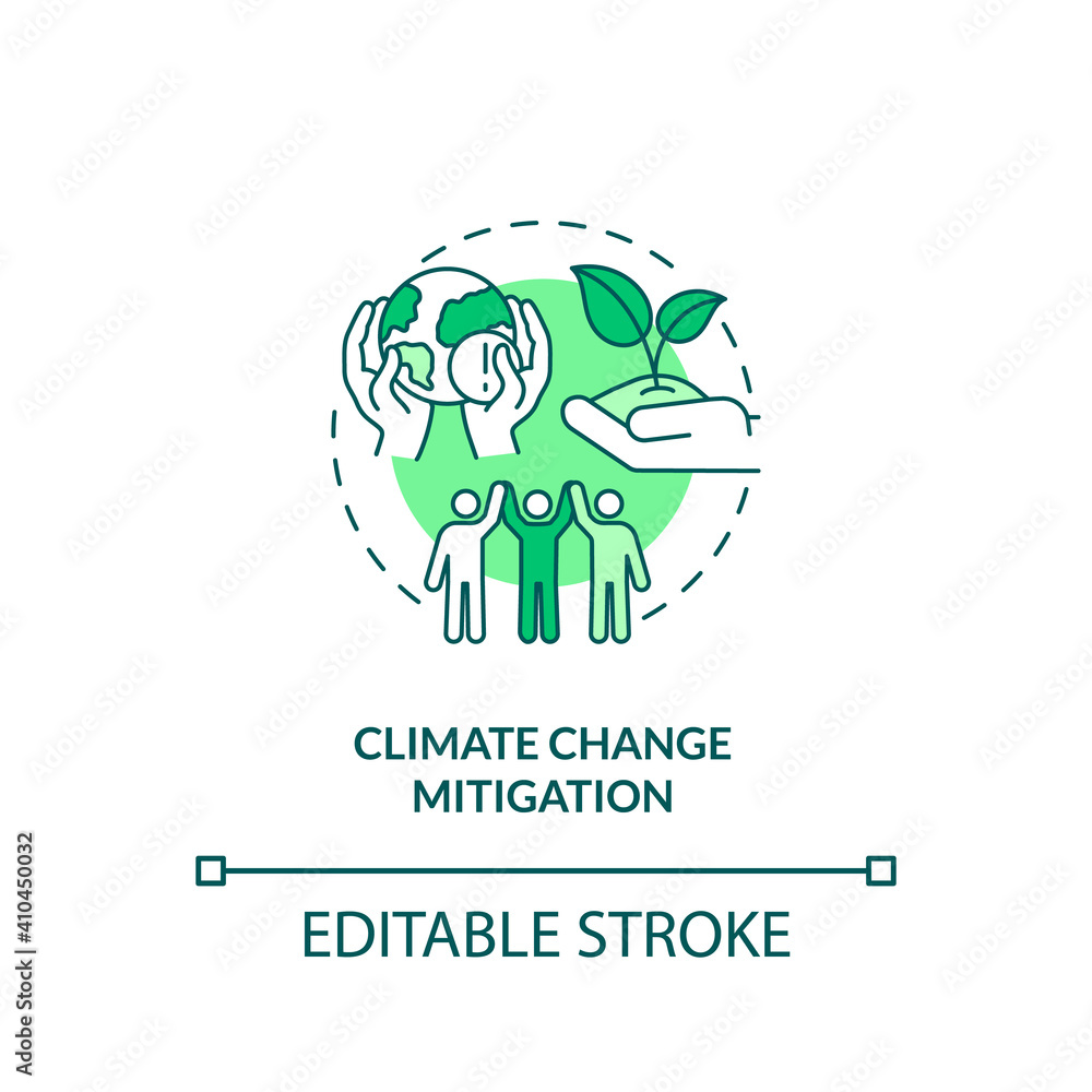 Climate change mitigation concept icon. Organic waste reduction idea ...
