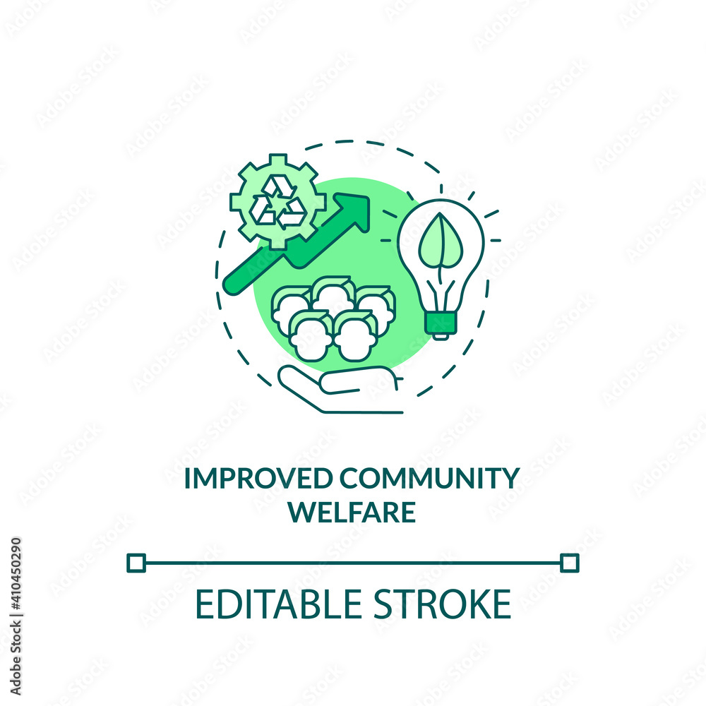 Improved community welfare concept icon. Organic waste reduction idea ...