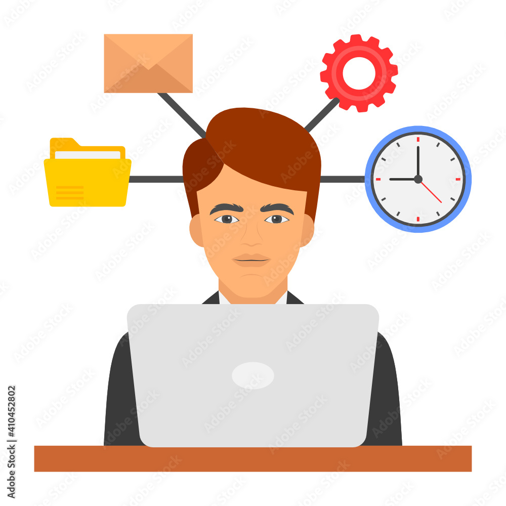 Focal Person Sign, Multi Tasker Secretary Avatar, Hrm symbols on white ...