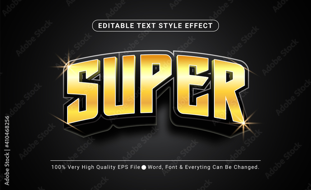 Super Gaming Style Text Effect, Editable Text Effect Stock Vector ...