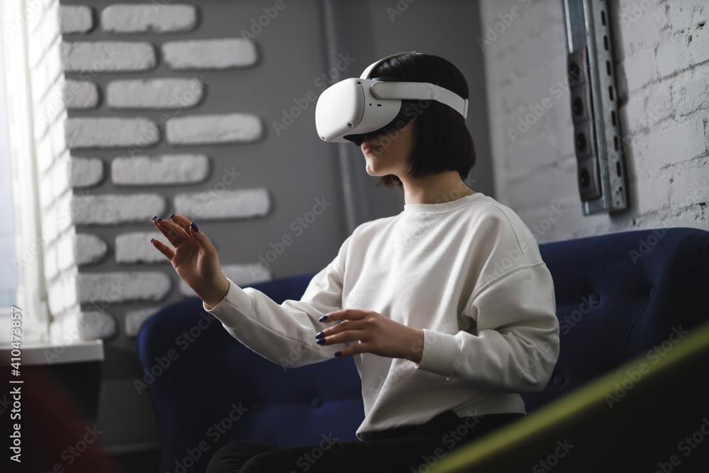 team of four creative engineers working with virtual reality, young ... team of four creative engineers working with virtual reality, young ...