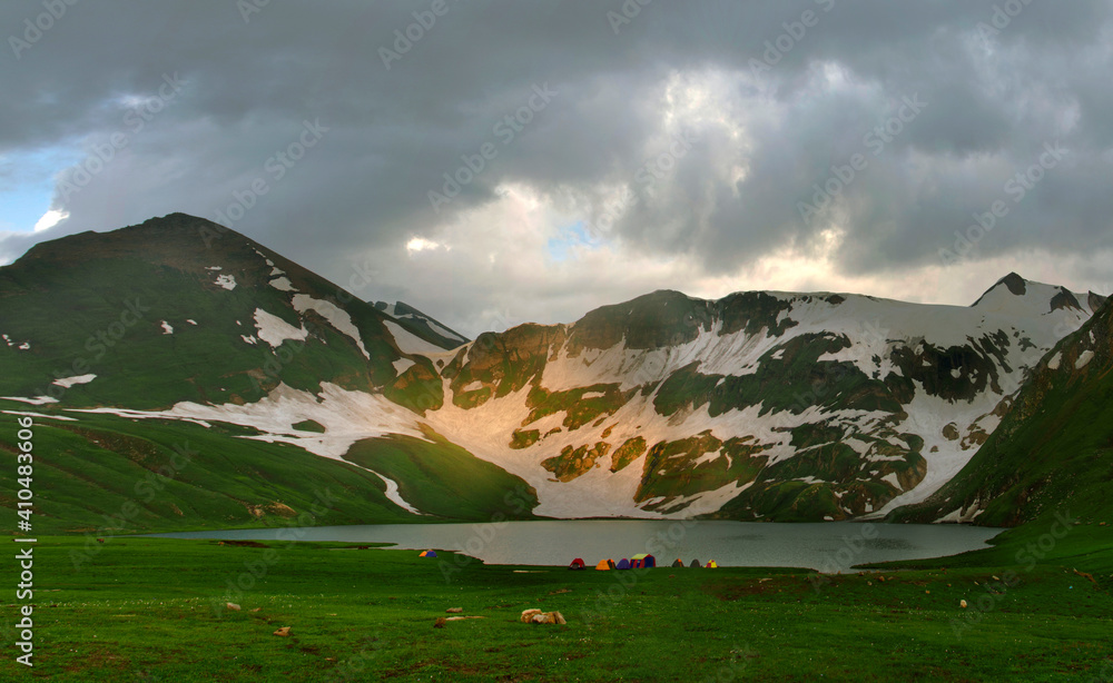 landscapes with mountains , trees and clouds from Karakorum and ...