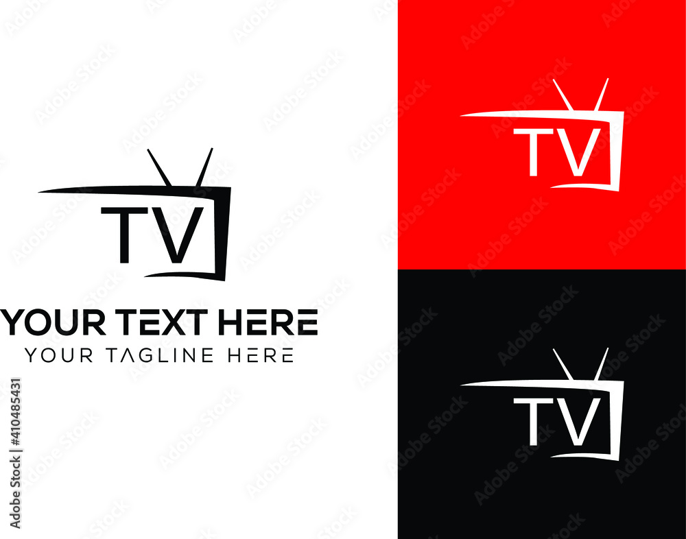 TV logo design vector, TV logo design concept, TV logo template Stock ...
