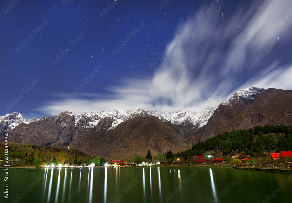 landscapes with mountains , trees and clouds from Karakorum and ...