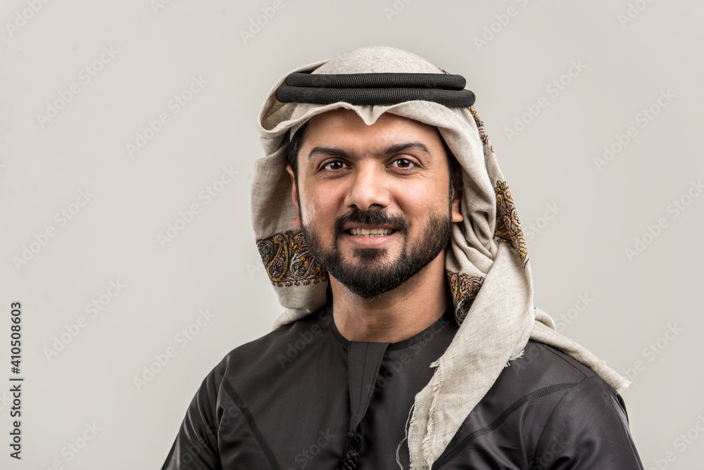 Arabian man with traditional dress Stock Photo | Adobe Stock