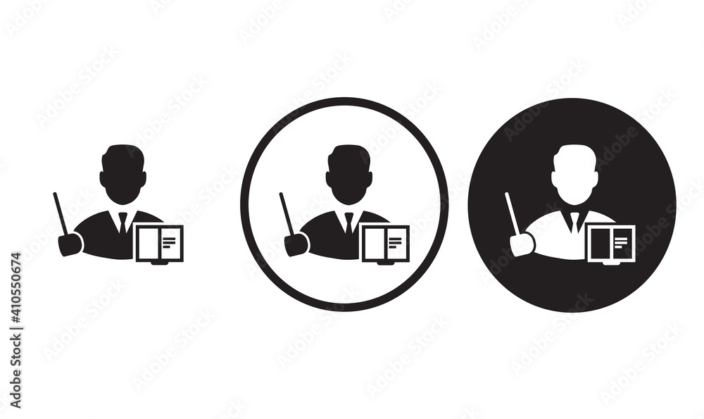 teacher icon black outline for web site design and mobile dark mode ...