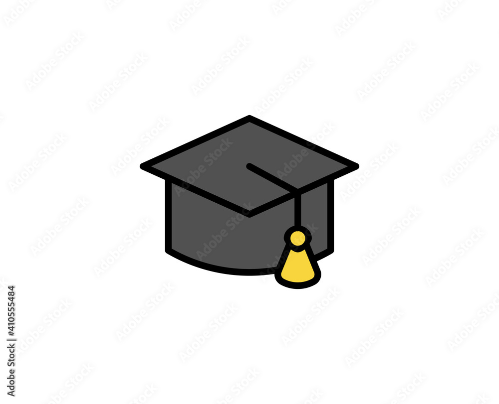 Graduation cap line icon. High quality outline symbol for web design or ...