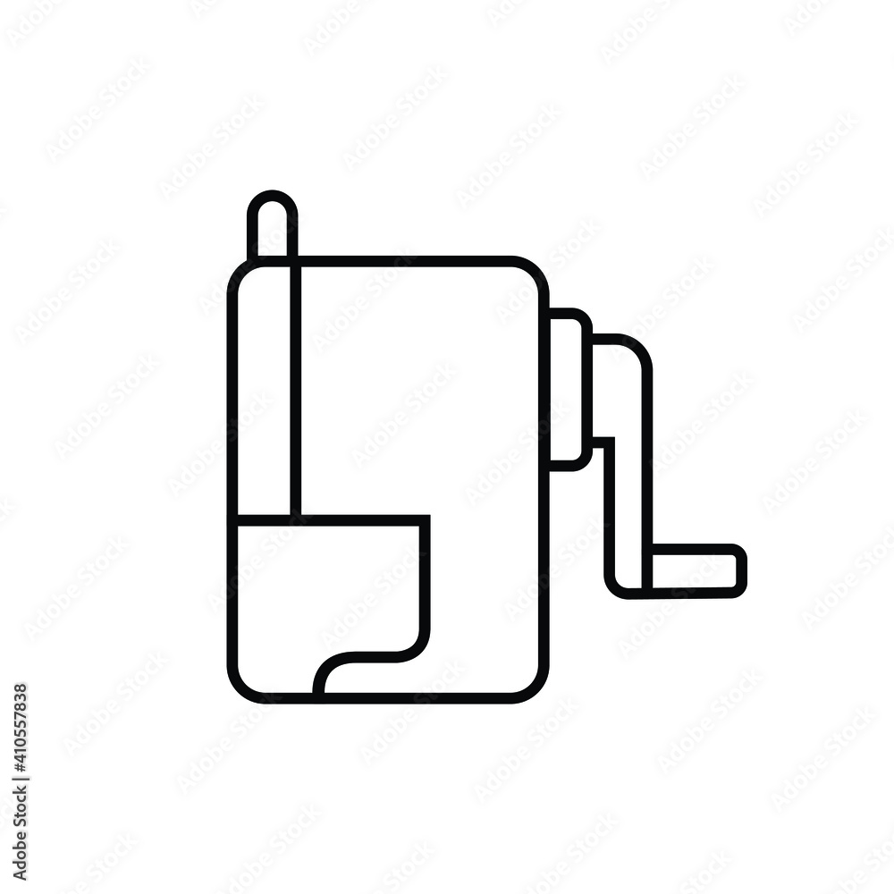 Pencil sharpener Icon. Pencil sharpener Line Art Logo. Vector ...