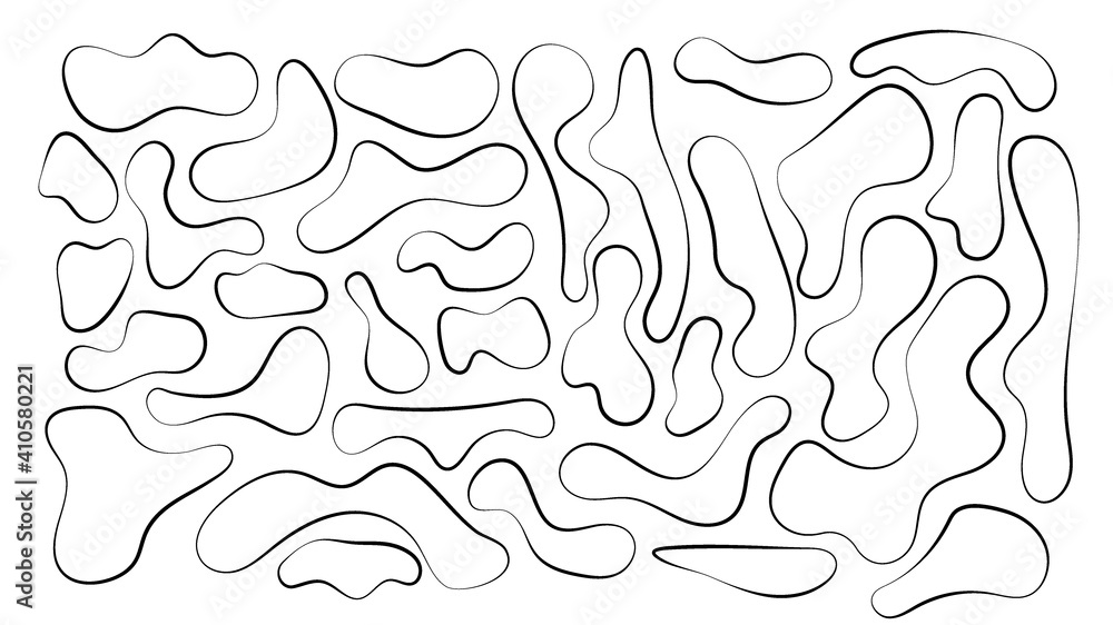 Irregular Blob Set Of Abstract Organic Shapes Abstract Irregular Random Blobs Simple Liquid