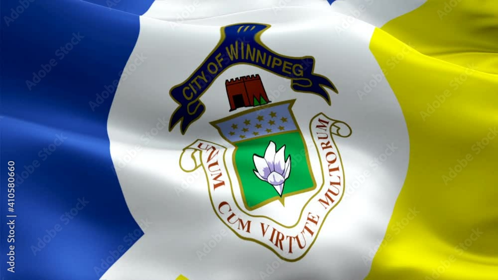 Vidéo Stock Flag of Winnipeg city Manitoba video waving in wind ...