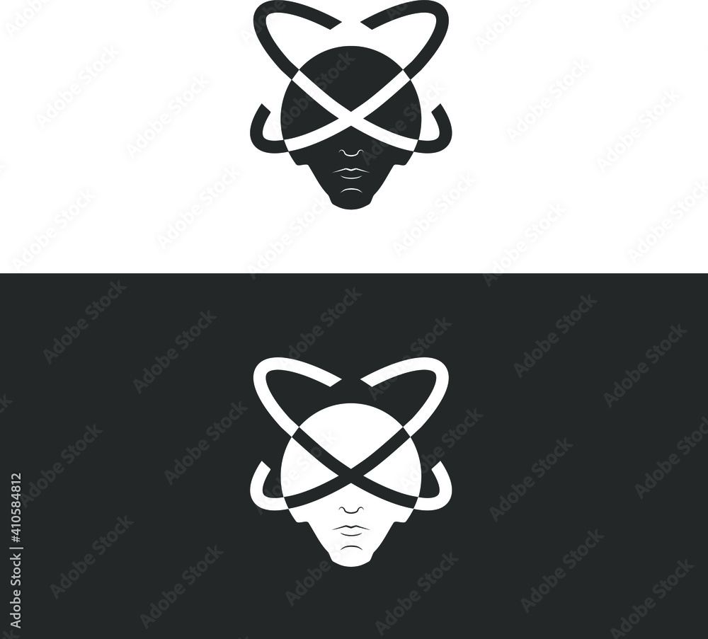 Brain waves and Distractions symbol. Logo with Letter X in negative ...