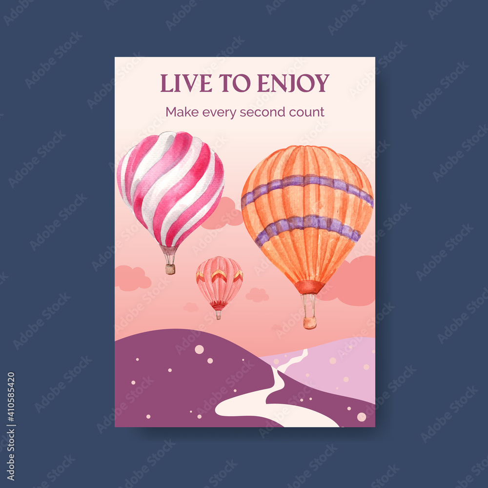 Poster template with balloon fiesta concept design for advertise and ...