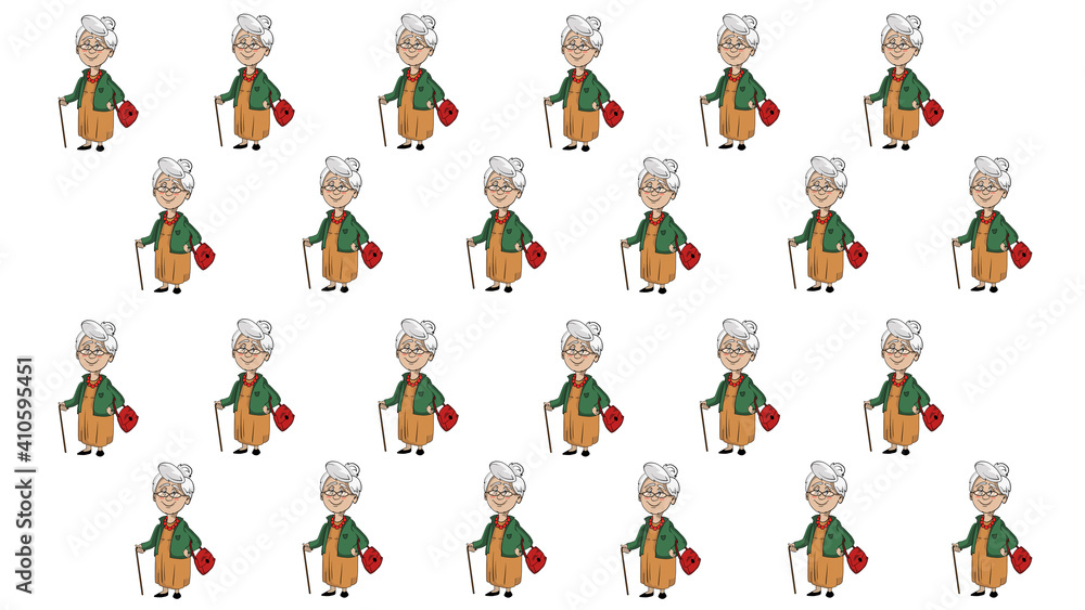 White wallpaper design with granny pattern on white background ...