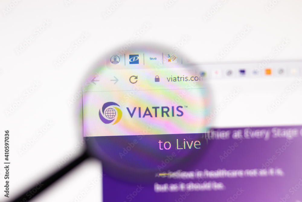 Los Angeles, USA - 1 February 2021: Viatris website page. Viatris.com ...