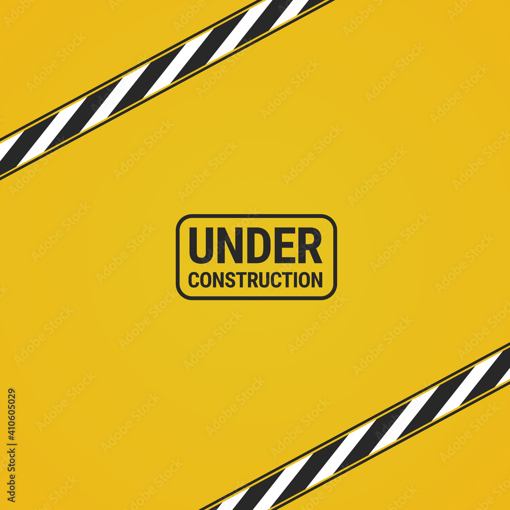 Under contruction design template with yellow and black line. Under ...