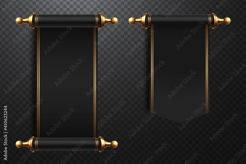 3d realistic scrolls illustration on transparent background Stock ...