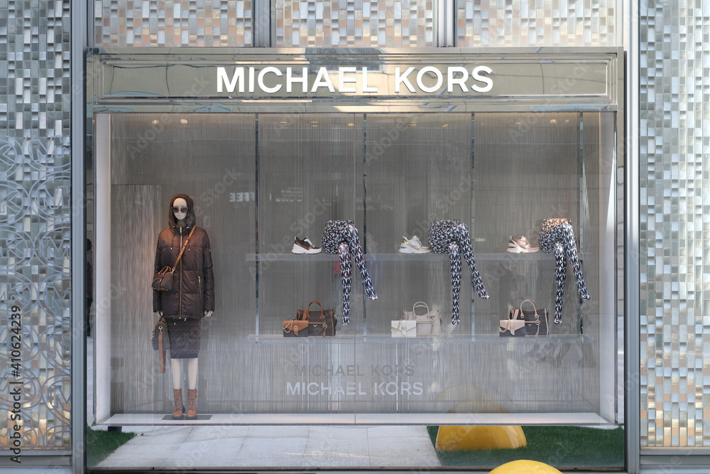 Shanghai.China-Jan.2021: Facade of Michael Kors window display ...