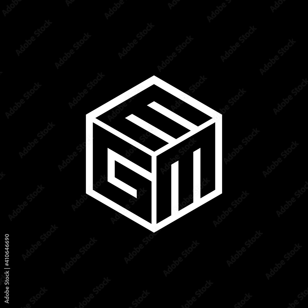 GMM letter logo design with black background in illustrator, cube logo ...