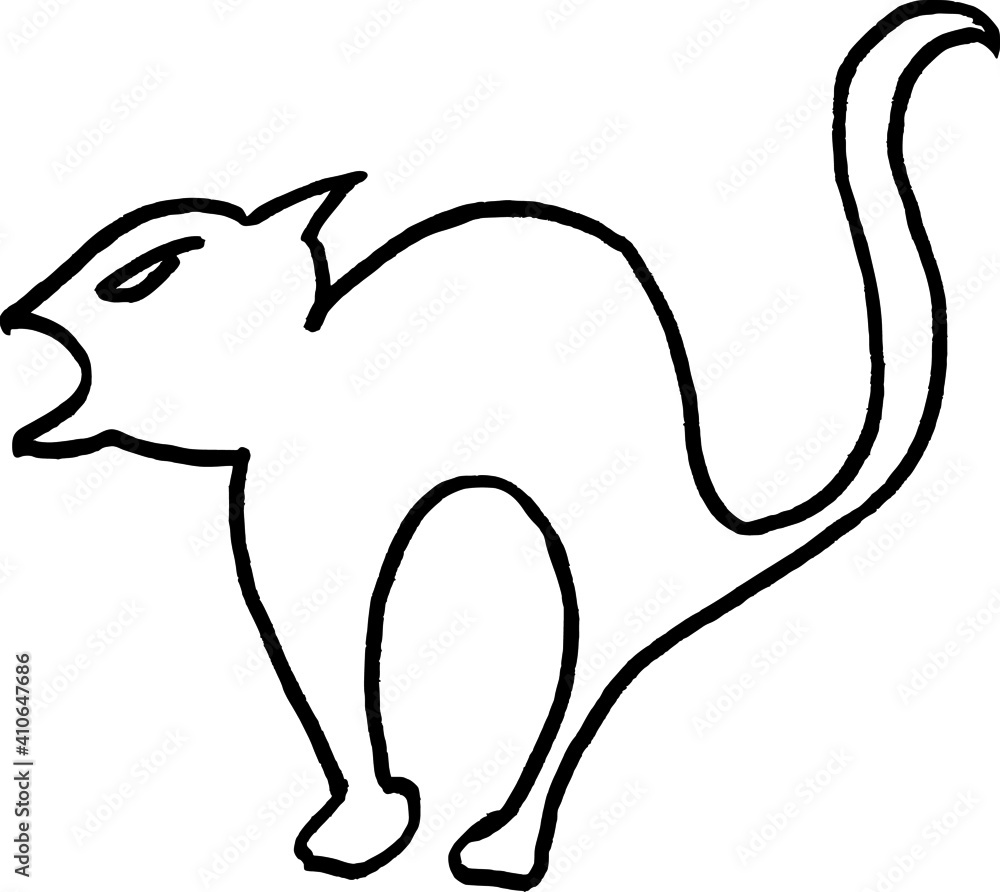 Furious and angry black cat vector free hand drawing Stock Vector ...