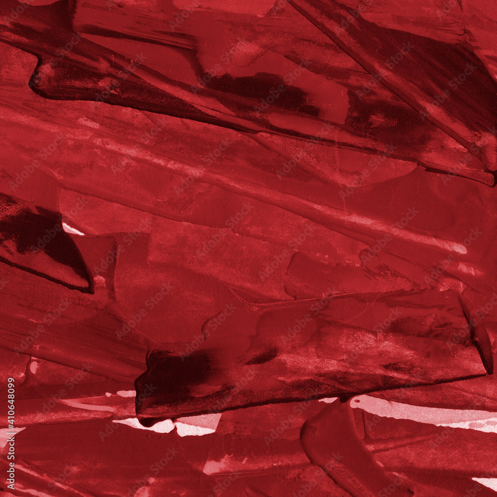 Modern contemporary acrylic background. Red texture made with a palette ...