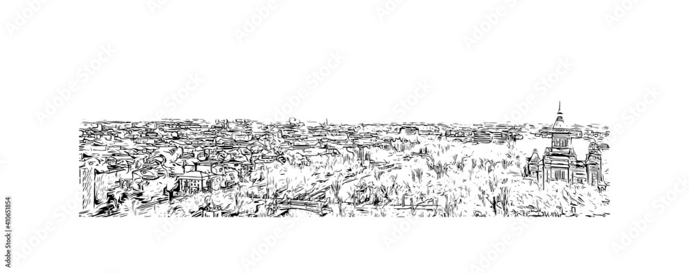 Building view with landmark of Timisoara is the city in Romania. Hand ...